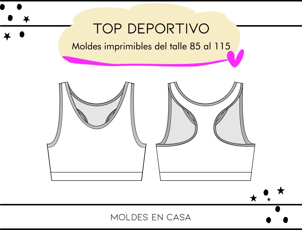 Molderia imprimible Top deportivo (Curva de talles) - Moldes en casa
