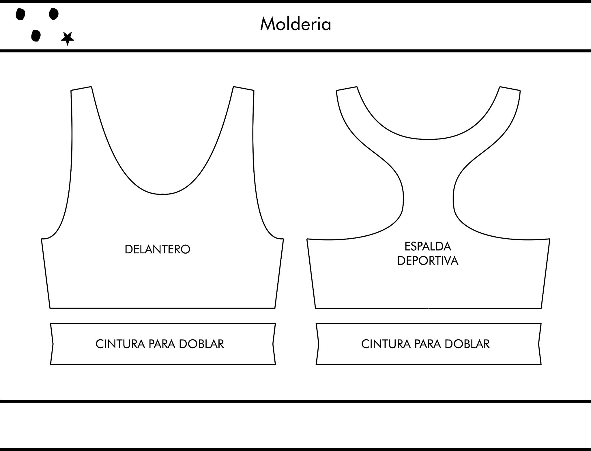 Molderia imprimible Top deportivo (Curva de talles) - Moldes en casa