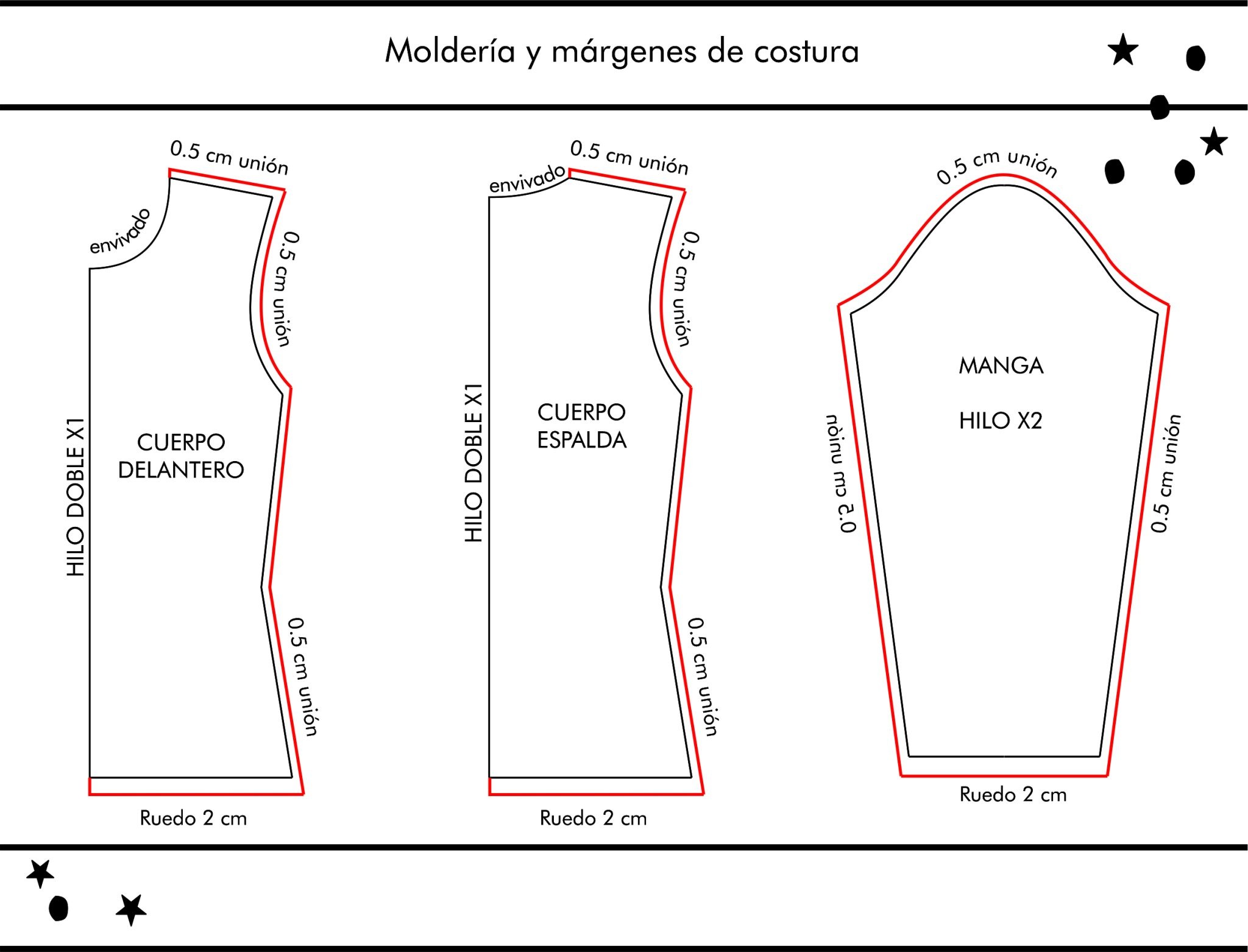 Molderia imprimible Camiseta manga larga - Moldes en casa