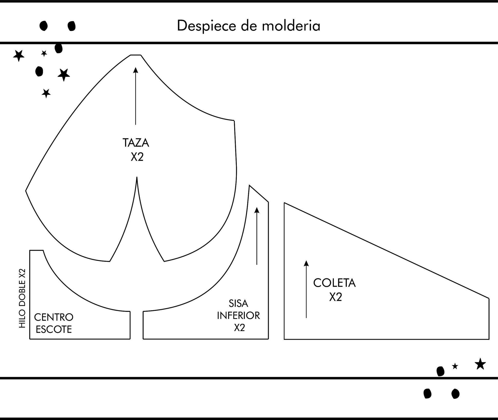Molderia Imprimible Corpiño Falso Arco Moldes En Casa