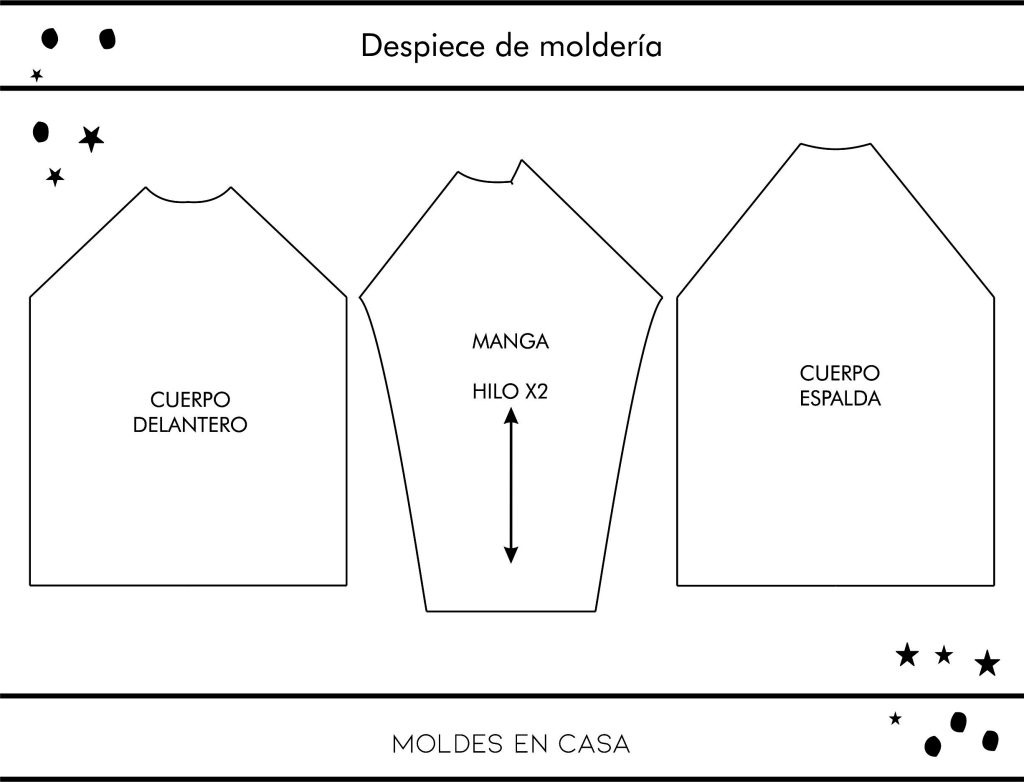 Molderia imprimible Camiseta manga ranglan - Moldes en casa