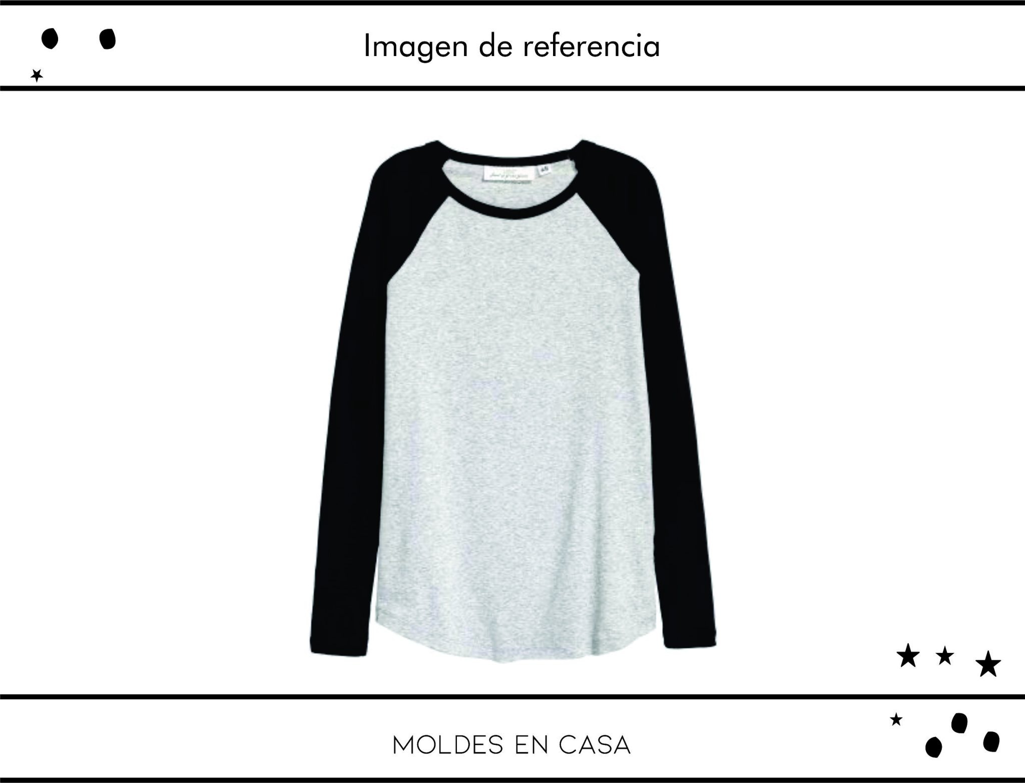 Molderia imprimible Camiseta manga ranglan - Moldes en casa