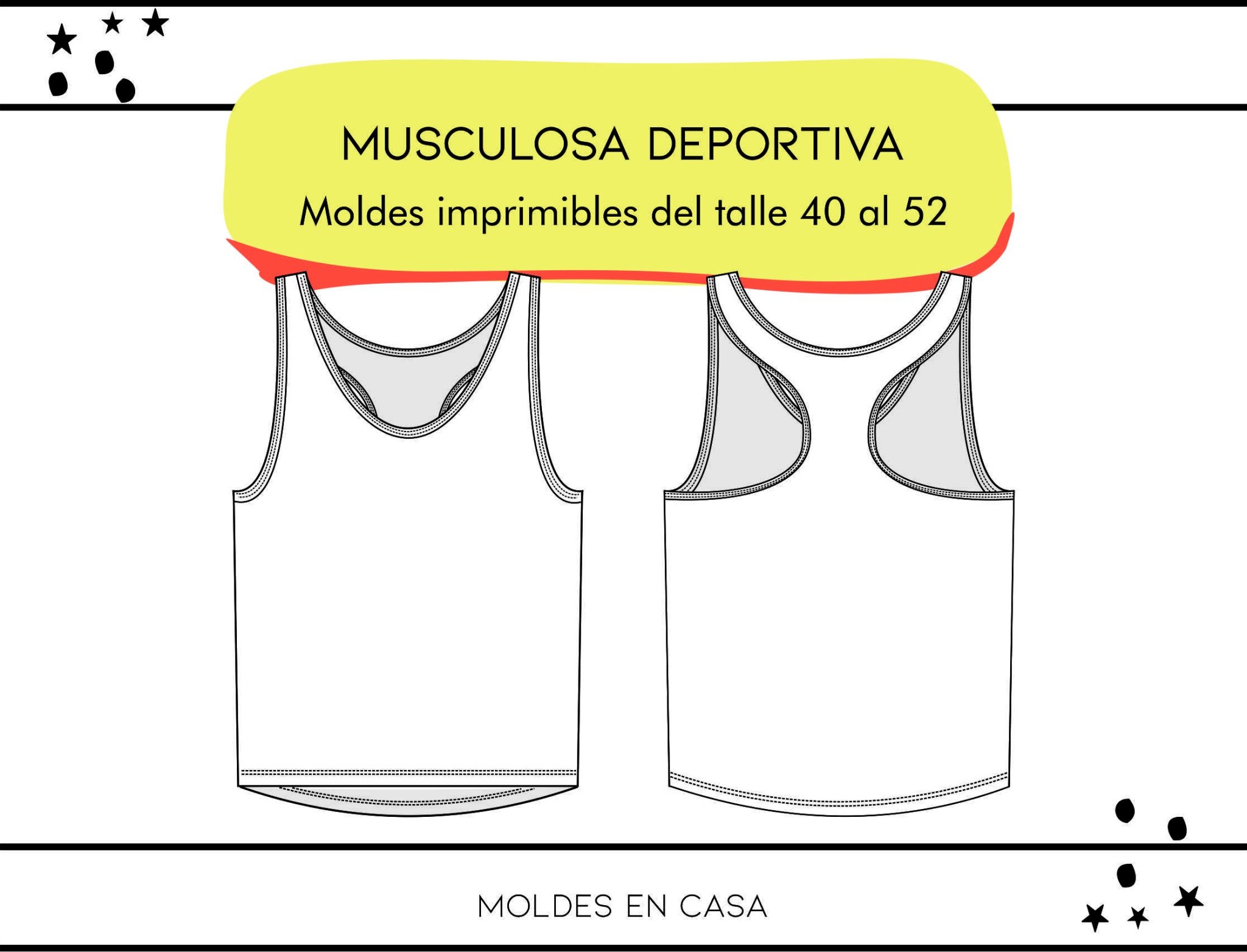 Conjunto Calza biker + Musculosa deportiva - Moldes en casa