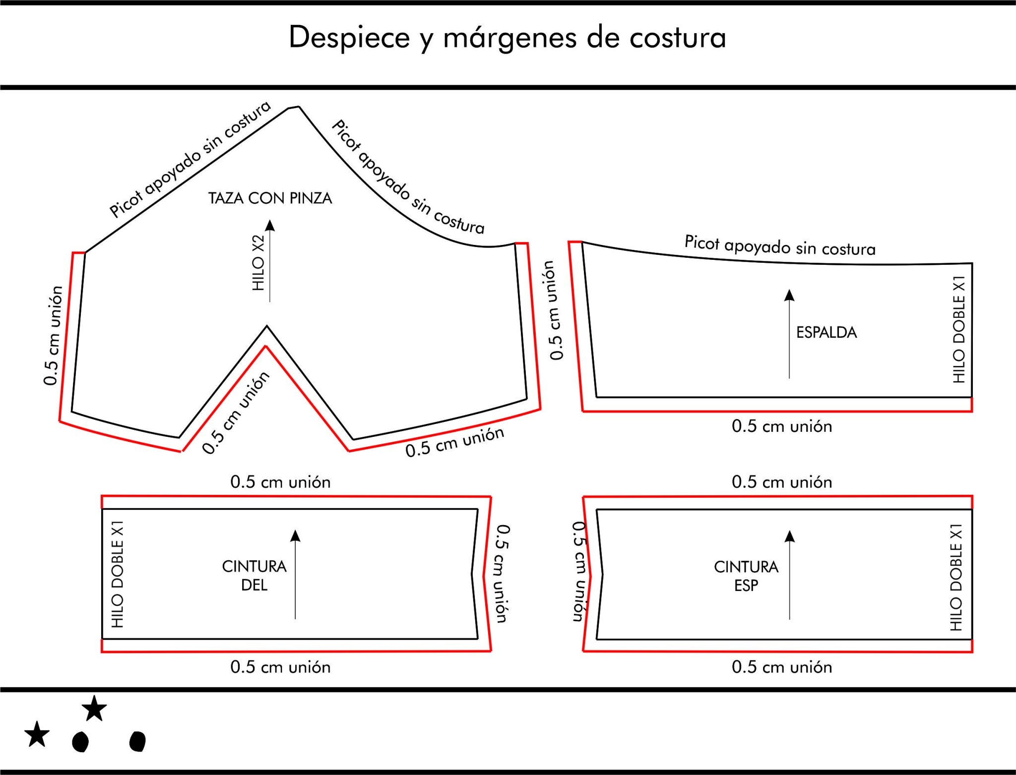 Molderia imprimible Top con pinza - Moldes en casa
