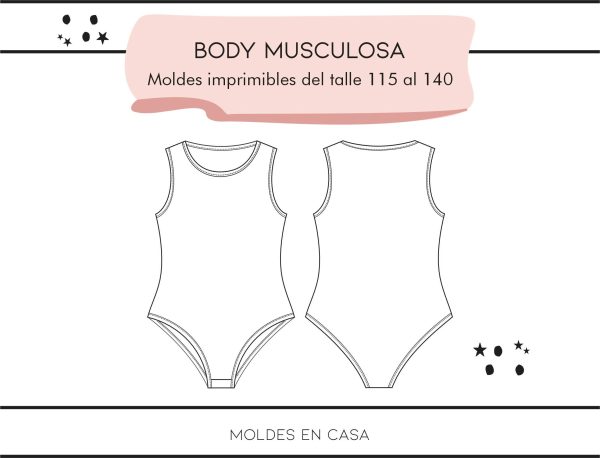 Molderia imprimible Body Musculosa (Elegir curva de talles) - Moldes en ...