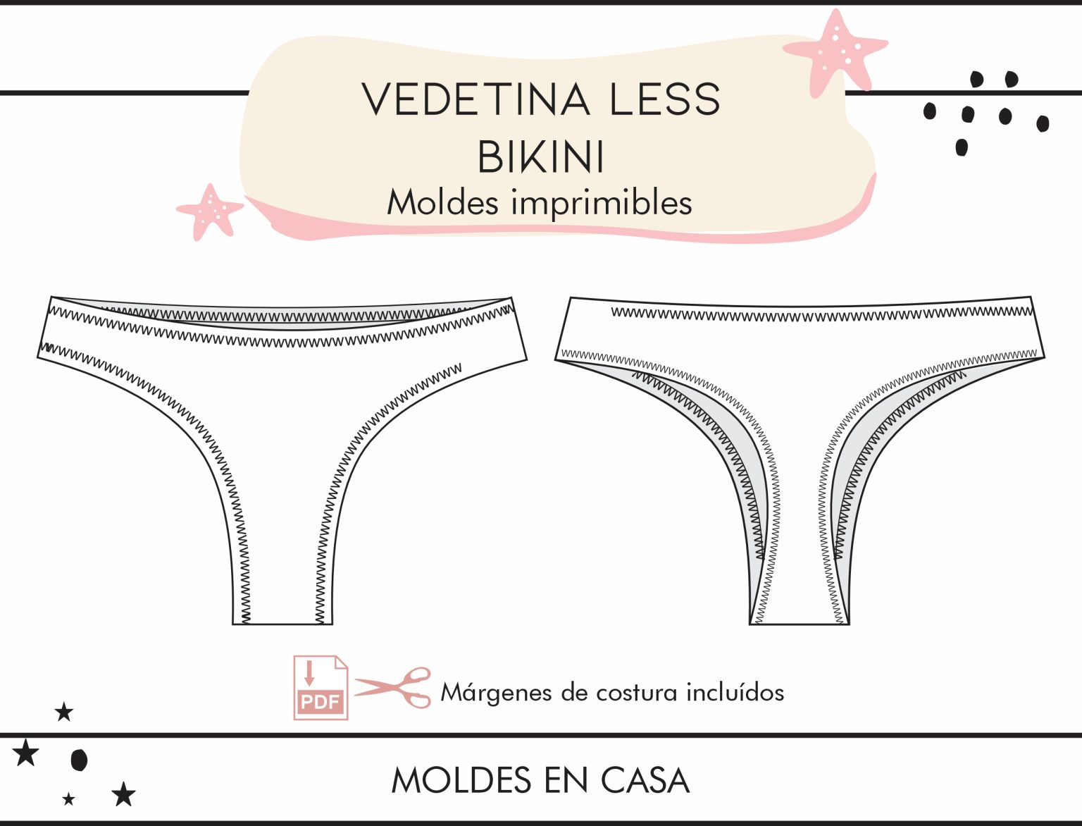 Molderia imprimible Vedetina less bikini (Curva de talles) - Moldes en casa