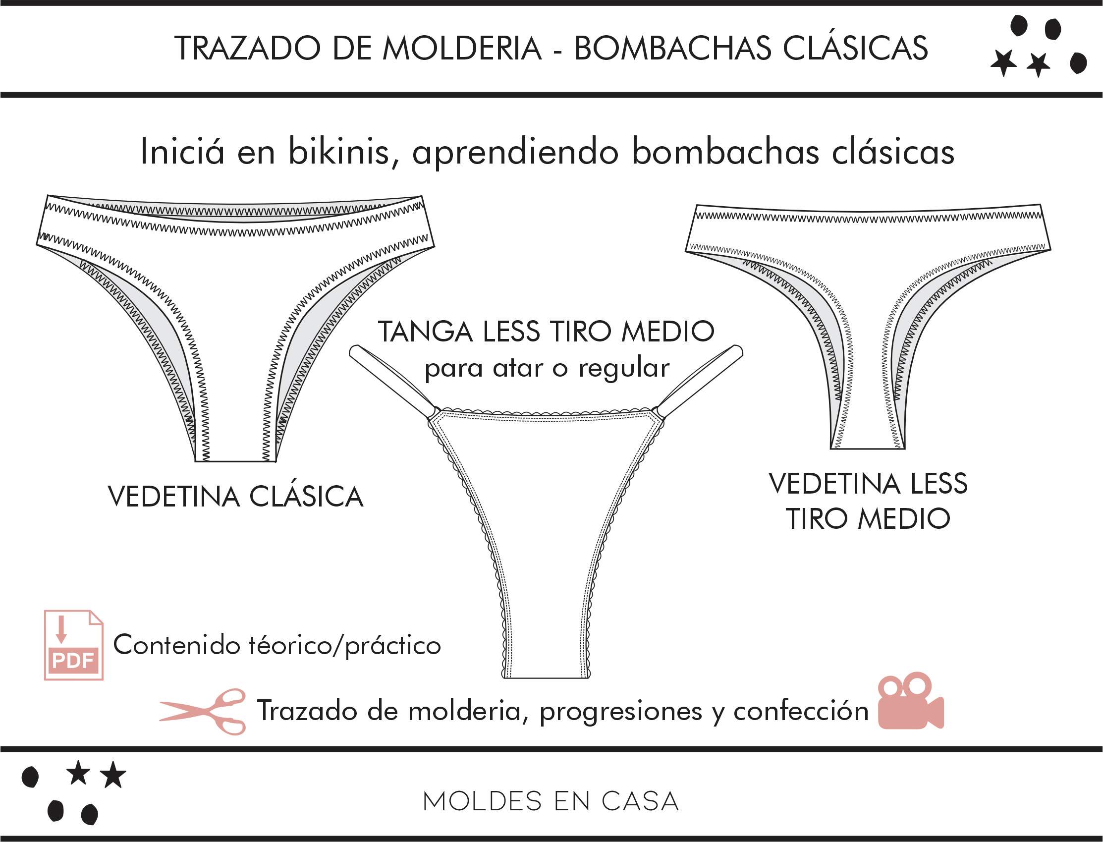 Curso – Molderia y confección Bombachas bikini X5 - Moldes en casa